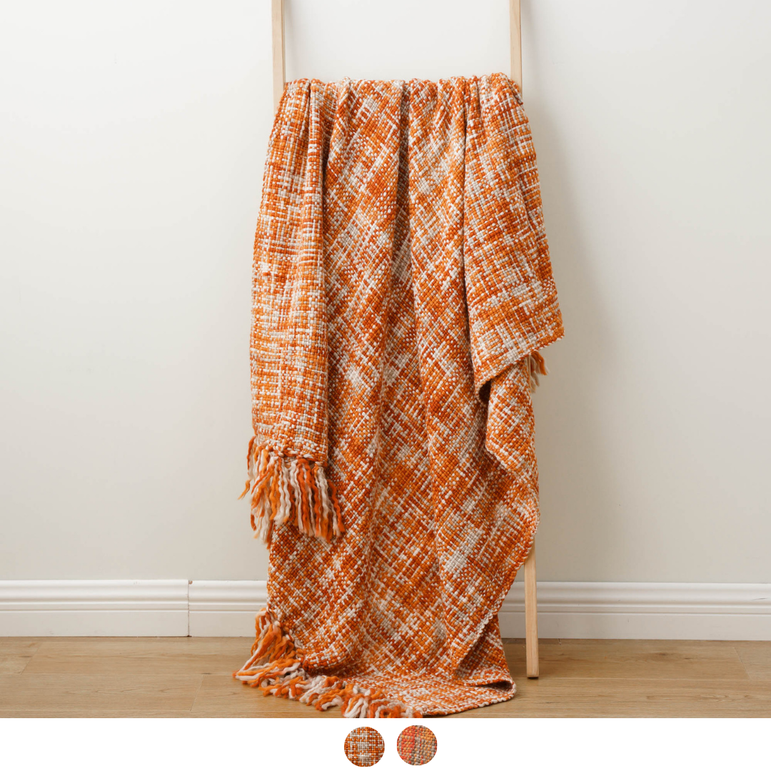 Basketweave Marled Throw Blanket - BATTILO HOME