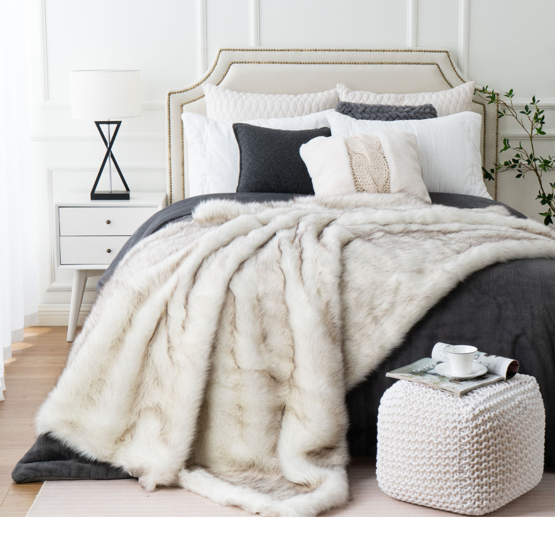 Luxury Faux Fox Fur Blanket | BATTILO HOME