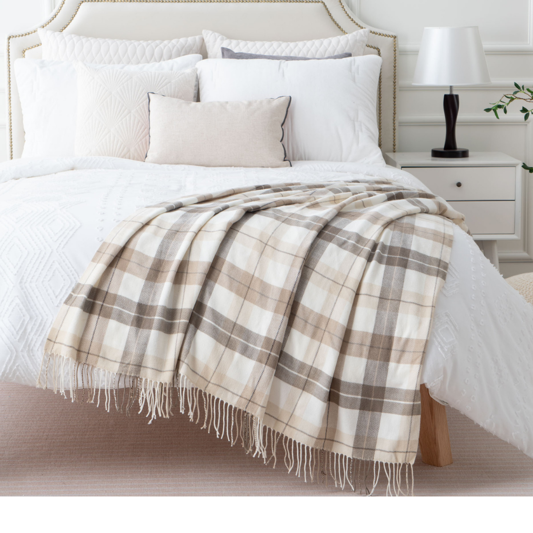 Farmhouse Plaid Throw | BATTILO HOME