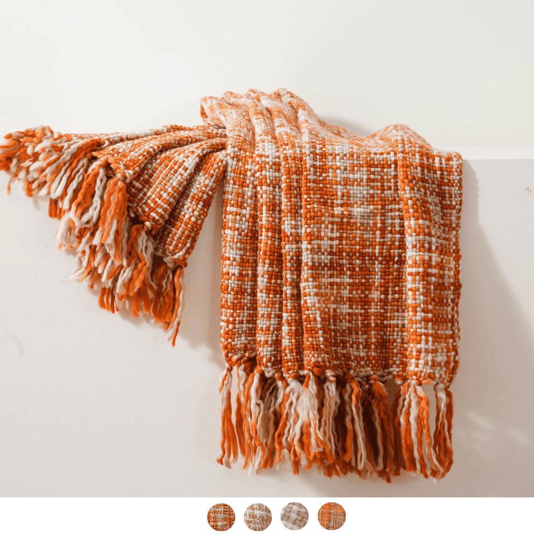 Basketweave Marled Throw Blanket - BATTILO HOME