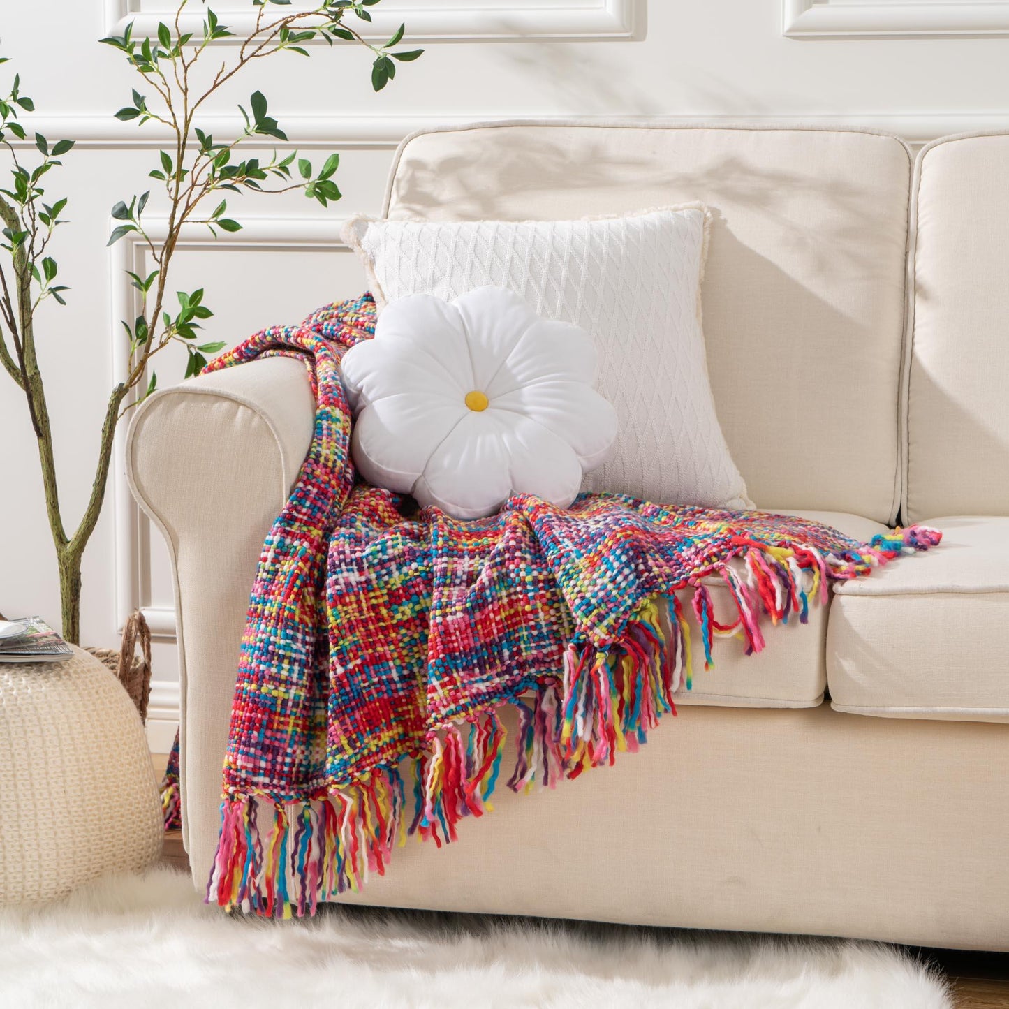 Colorful Woven Throw | BATTILO HOME